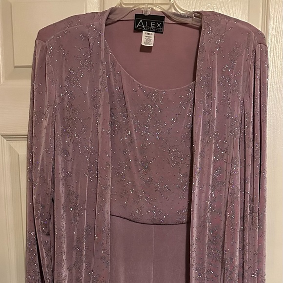 Alex Evenings | Dresses | Alex Formal Mauve Rhinestone Dress Jacket ...